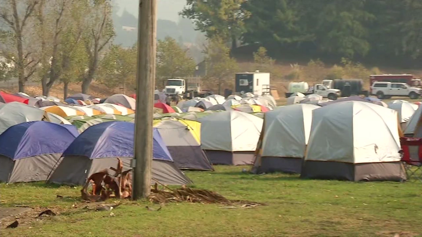 Massive base camp set up in Santa Rosa for firefighters battling ...