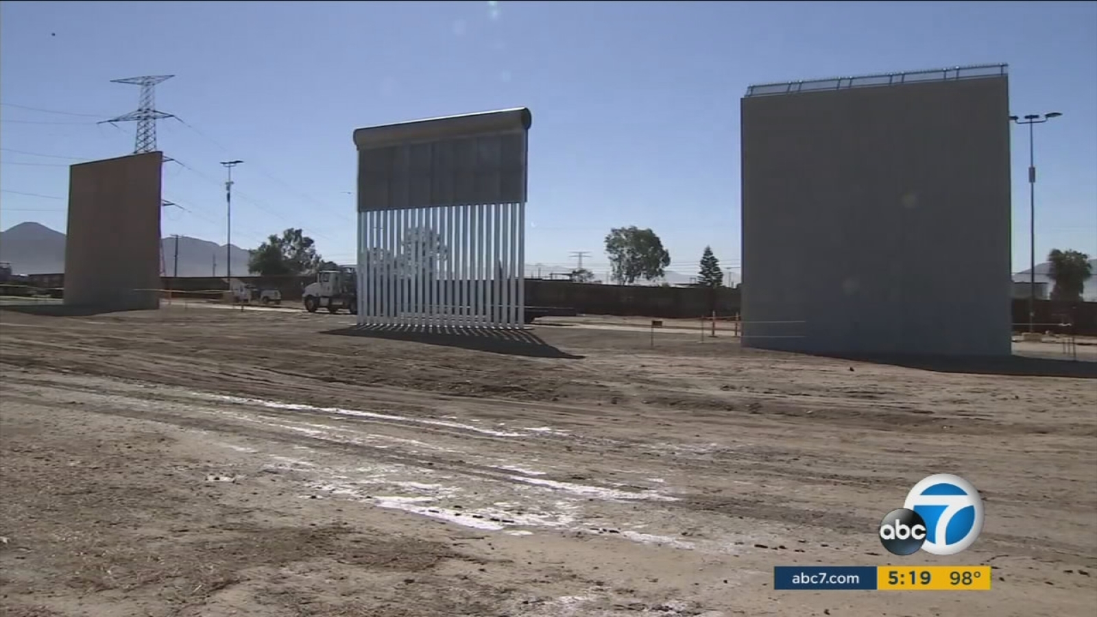 Construction of border wall prototypes nears completion - ABC7 Los Angeles