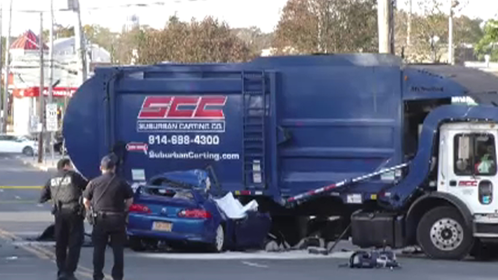Injuries reported after garbage truck, car collide in Mamaroneck ...