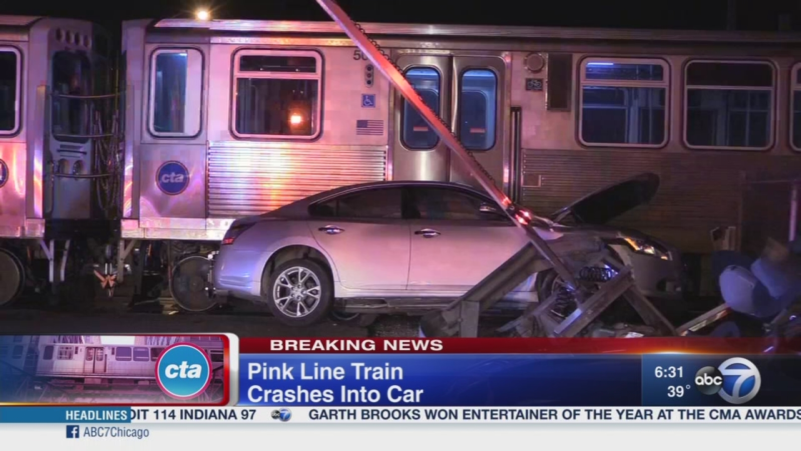 CTA Pink Line train strikes car in Cicero; DUI investigation underway ...