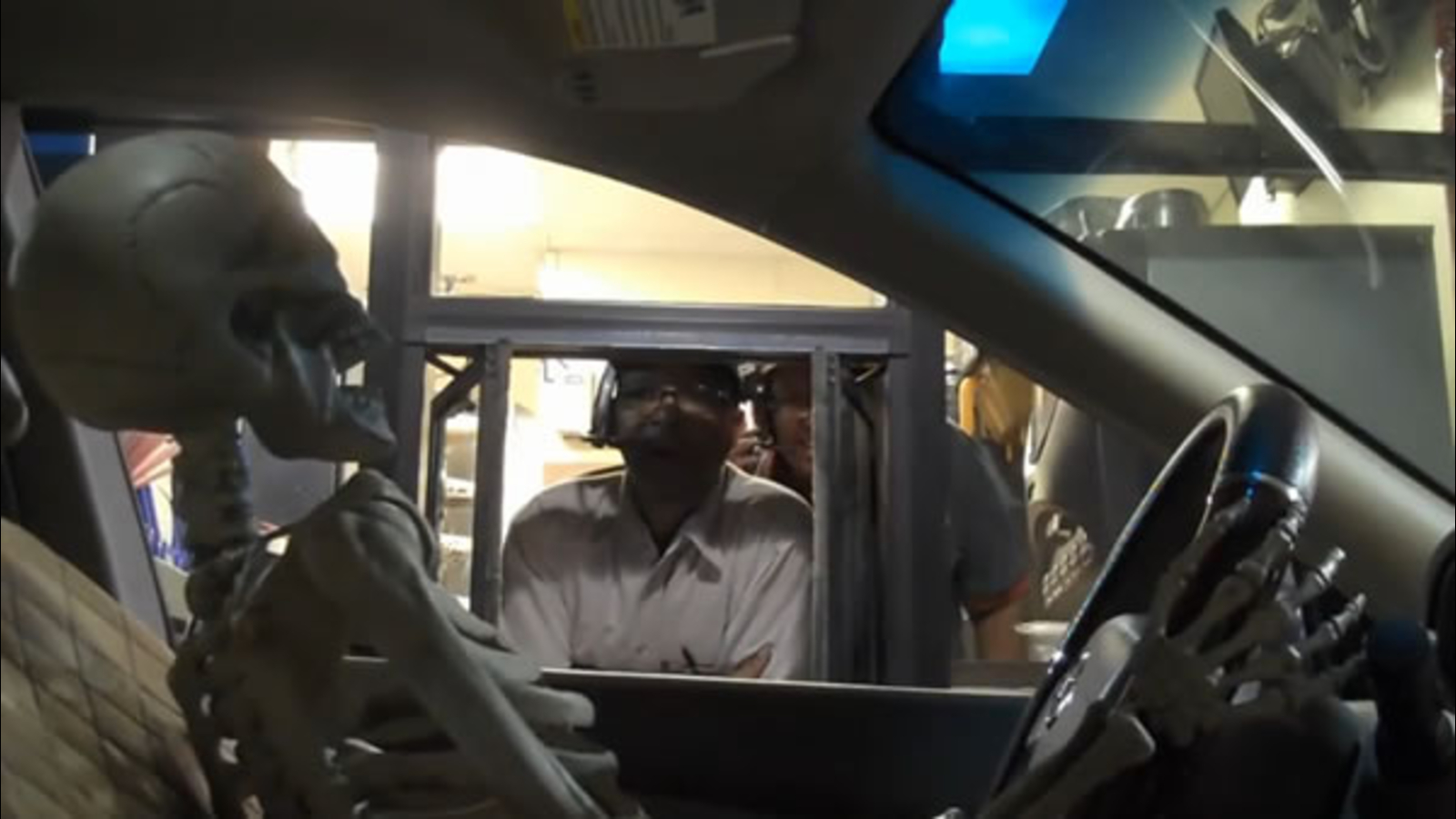 Viral Video Of The Day Skeleton Drive Thru Prank Abc7 San Francisco