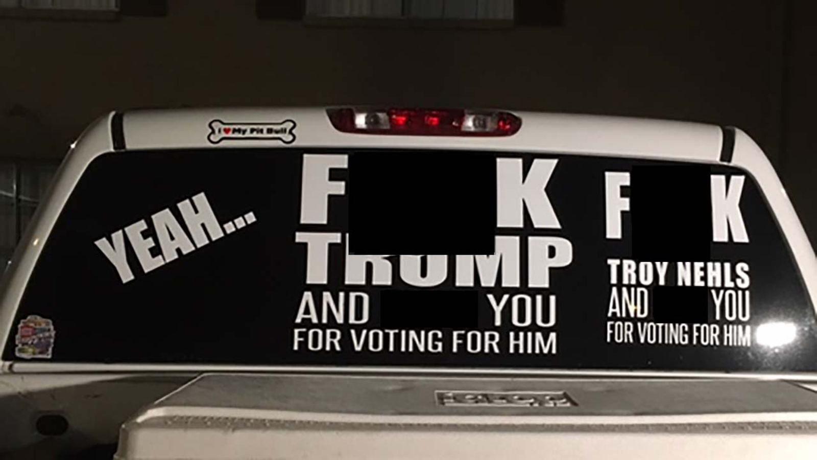 Driver with 'F-Trump' sticker adds local sheriff to truck display ...