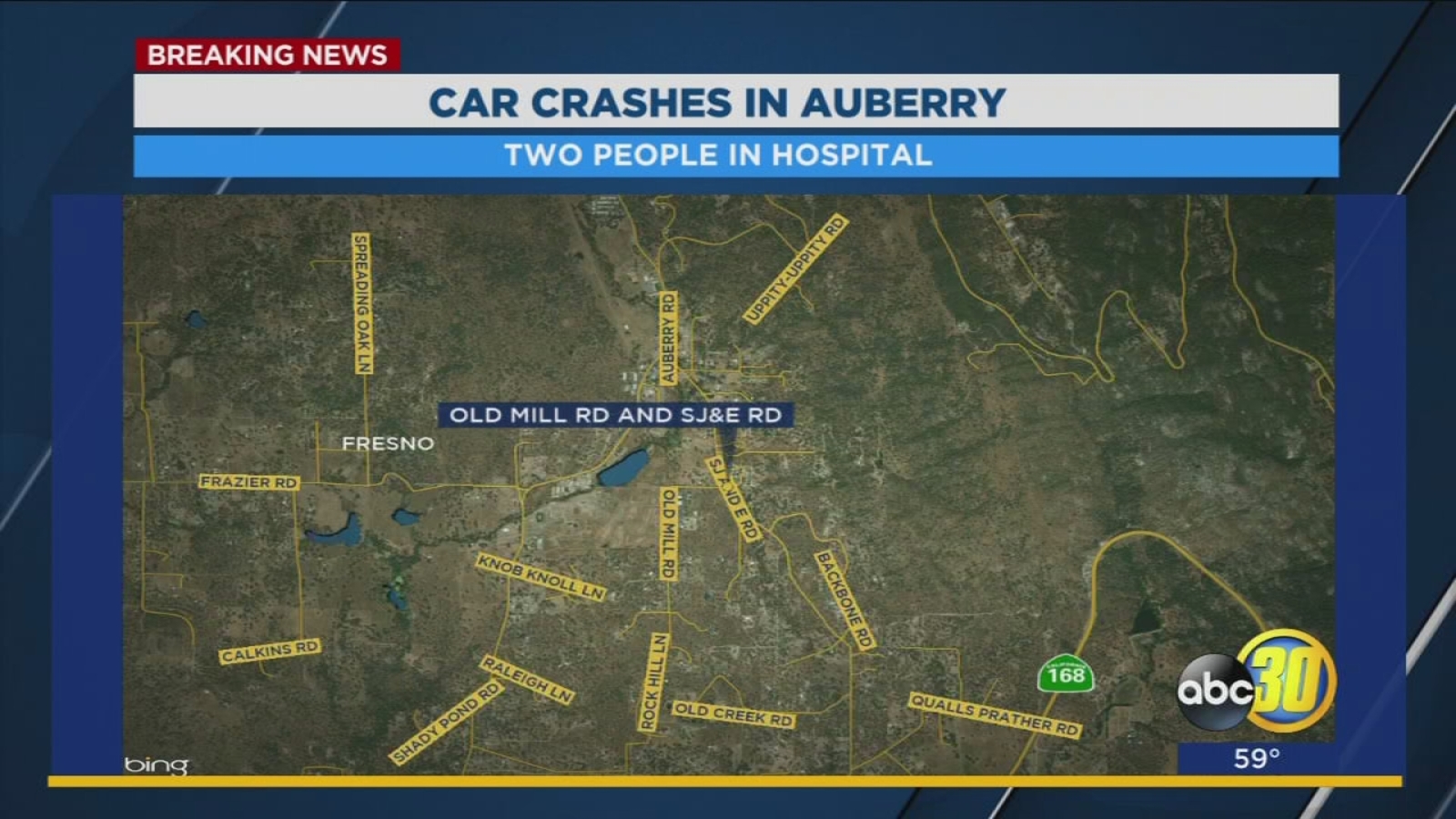 Two people hospitalized after a vehicle rolled over in Auberry - ABC30 ...