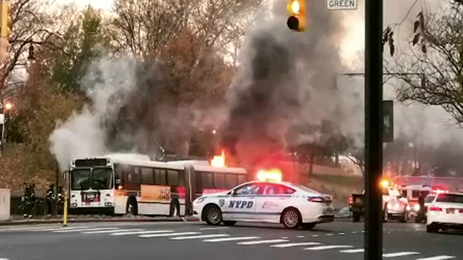 MTA bus catches fire in Melrose section of the Bronx - ABC7 New York