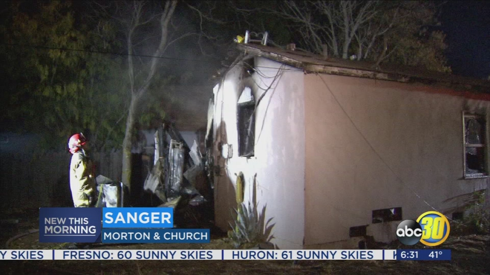 Fire destroys home in Sanger - ABC30 Fresno