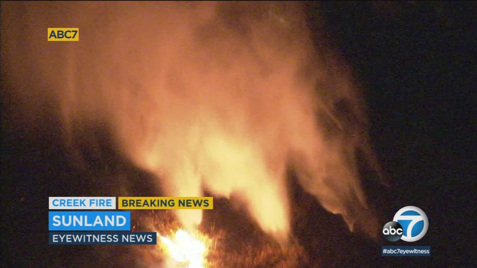 Creek Fire near Sylmar now 11,000 acres; 30 structures burned - ABC7 ...