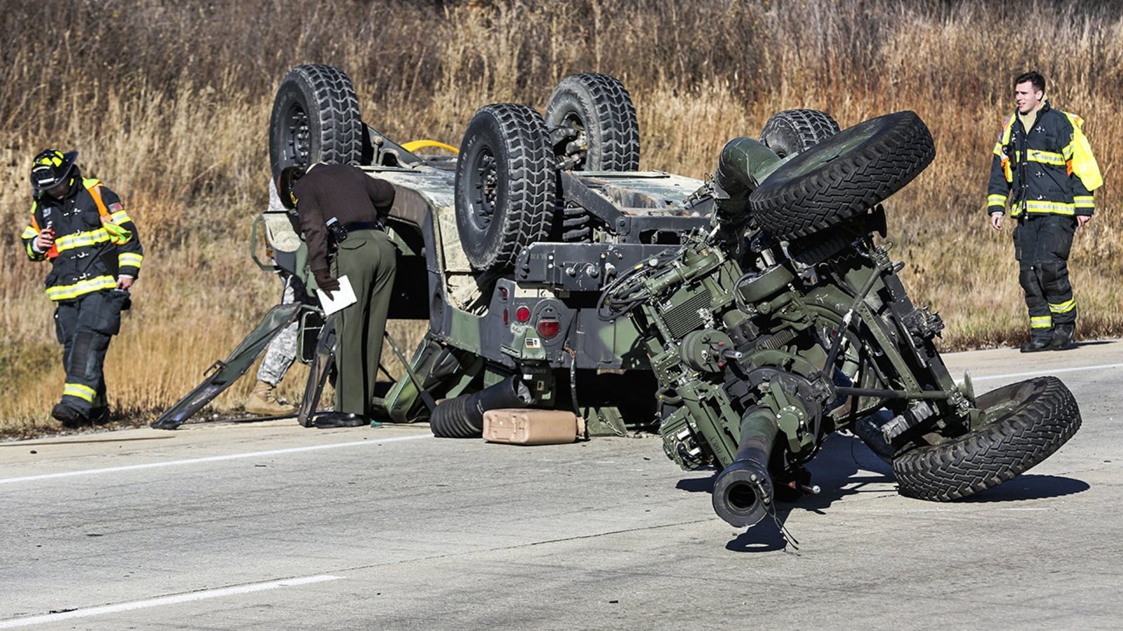 National Guard humvee rolls over on I-80 - ABC7 Chicago
