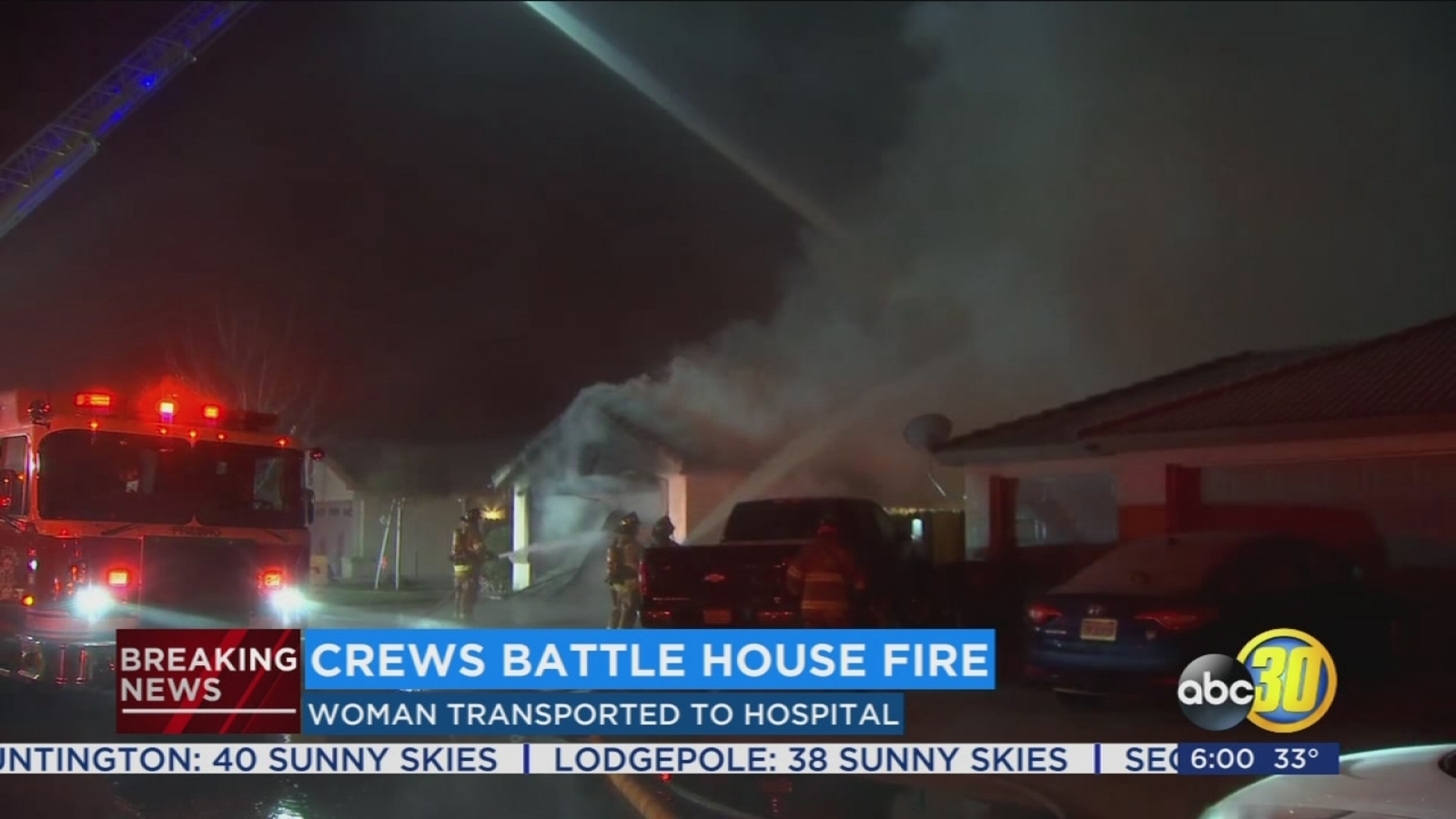 Woman taken to hospital after candle causes early morning house fire in Northwest Fresno - ABC30 ...