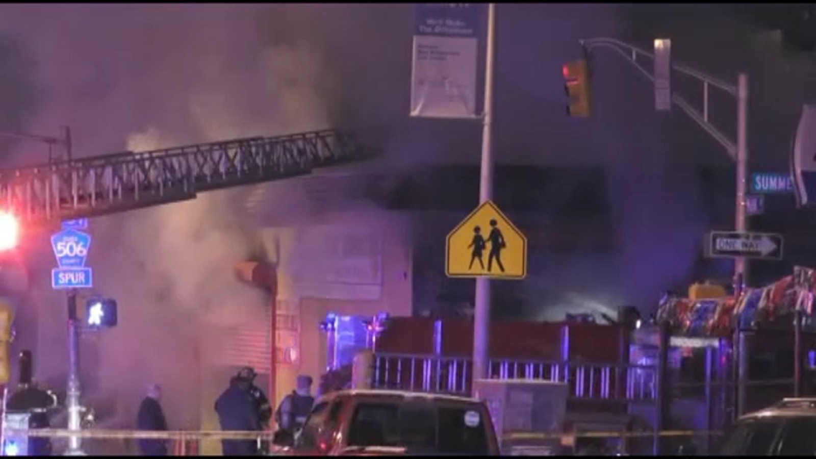 Firefighter critically injured fighting massive fire in Newark - ABC7 ...