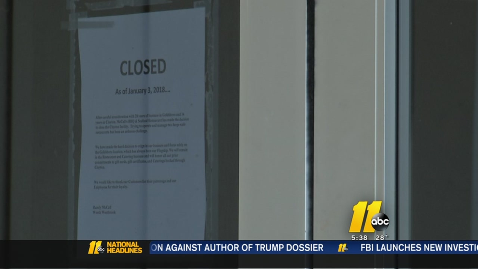 Employees upset after Clayton restaurant suddenly closes - ABC11 ...