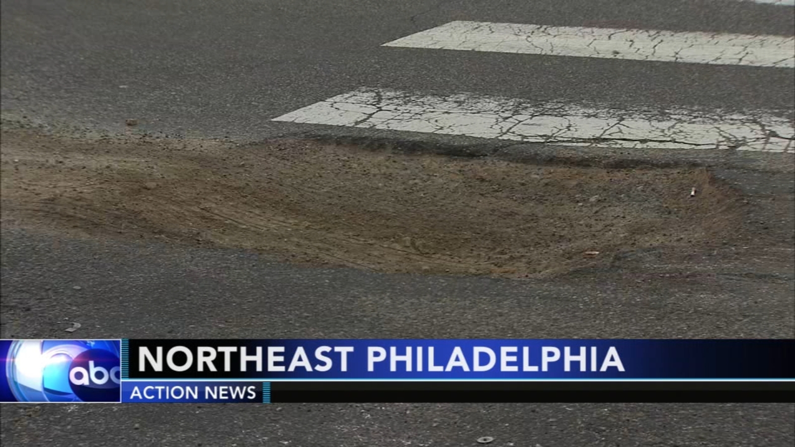 Large pothole poses traffic hazard in Northeast Philadelphia - 6abc ...