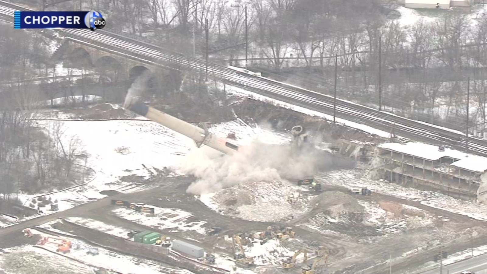 Paper mill stacks imploded in Chester County - 6abc Philadelphia