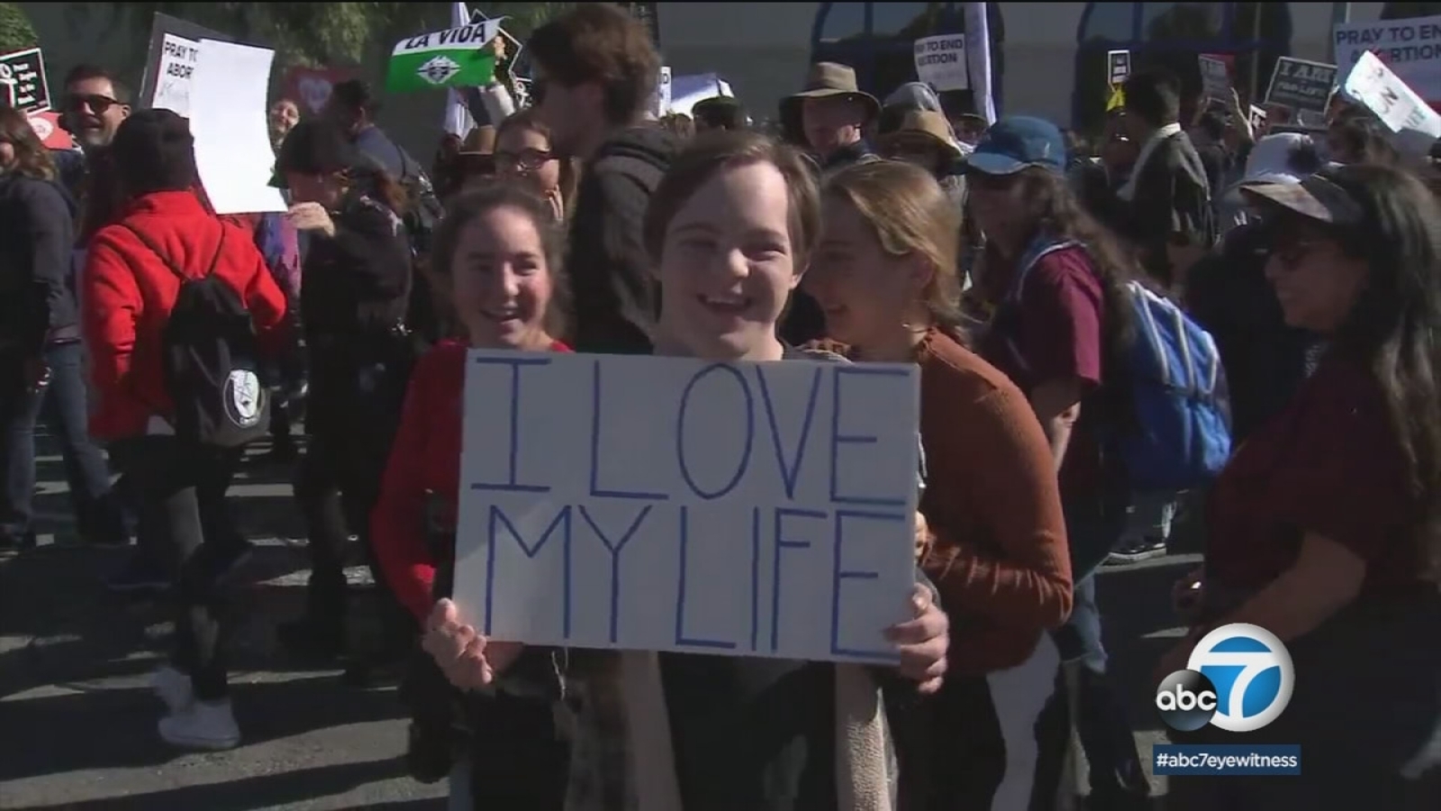 Anti-abortion demonstrators gather in downtown for OneLife LA march ...