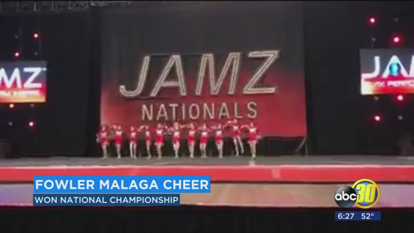 Pee-Wee cheer team takes 1st place JAMZ National Championship - ABC30 ...