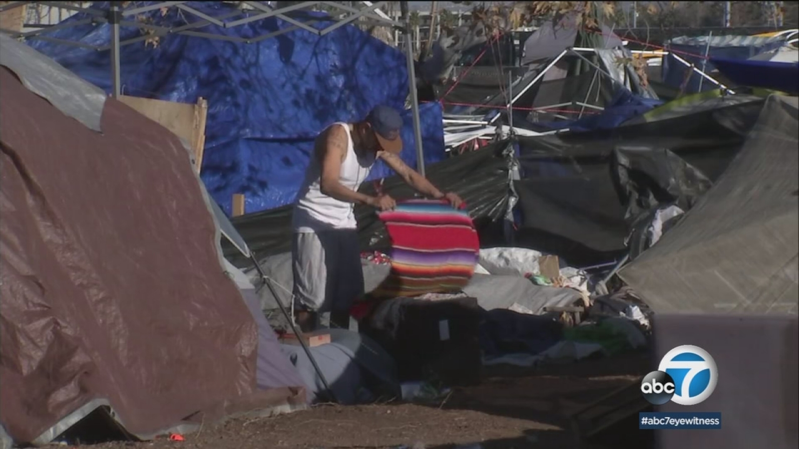 Homeless encampment near Angel Stadium in Anaheim coming down - ABC7 ...
