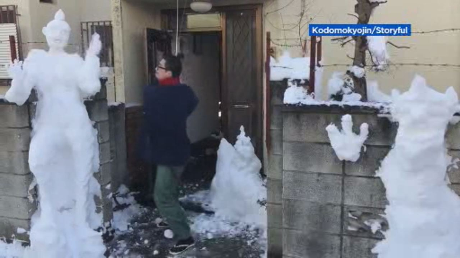 Tokyo man uses sword to destroy snowmen in most epic way - ABC7 San ...