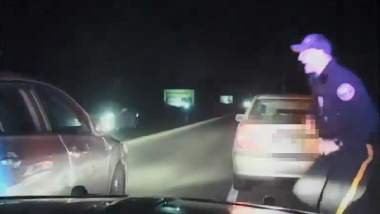 VIDEO: Dashcam shows police officer nearly hit by passing car in ...