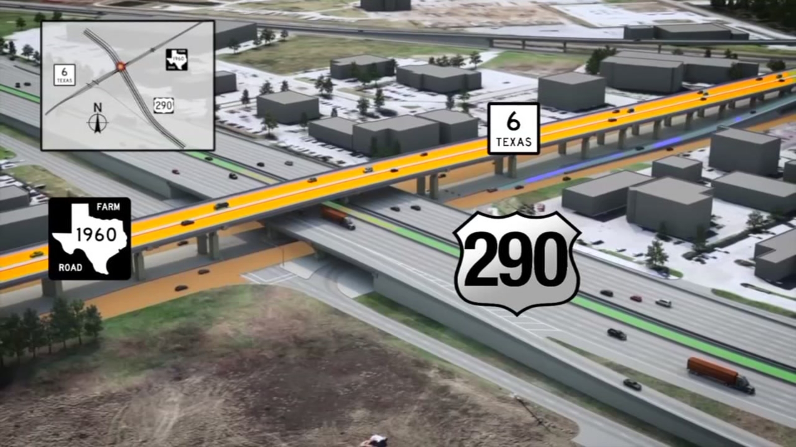 TxDOT Crews to build a SH-6/FM-1960 bridge over US-290 in 2019 - ABC13 ...