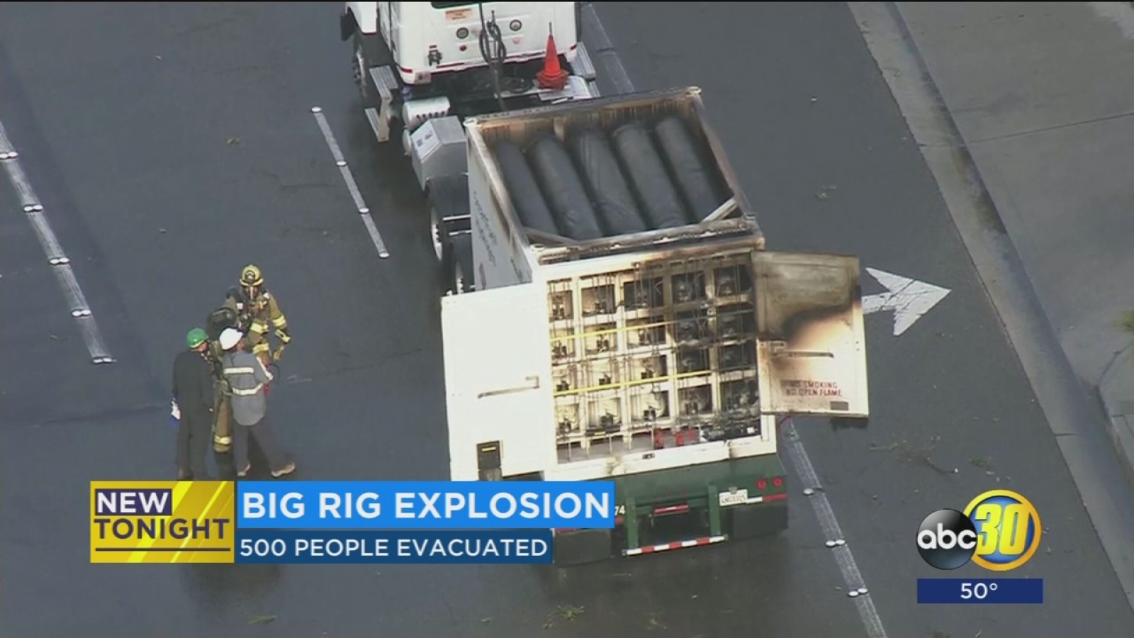 Hundreds evacuated after explosion on semi-truck carrying hydrogen ...