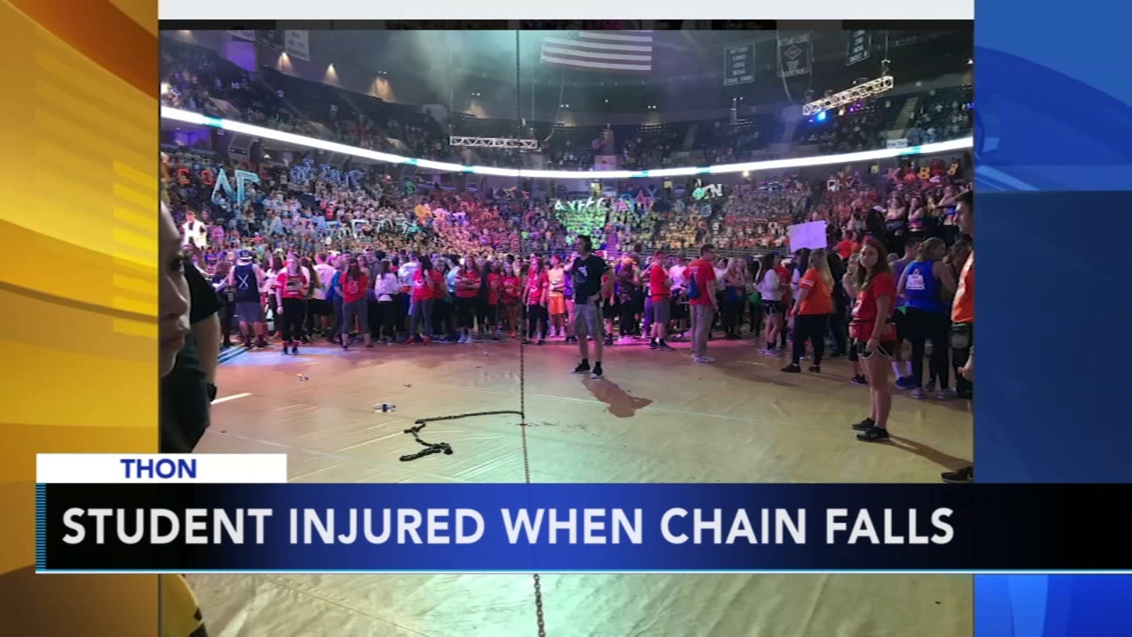 Student injured after chain falls from ceiling during Penn State's THON ...
