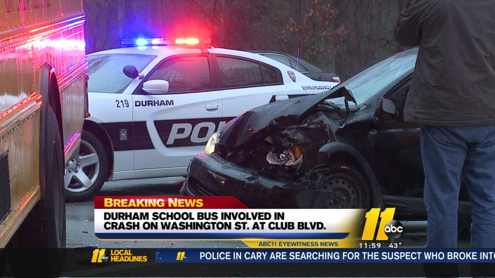 Durham school bus carrying children involved in multi-vehicle crash ...