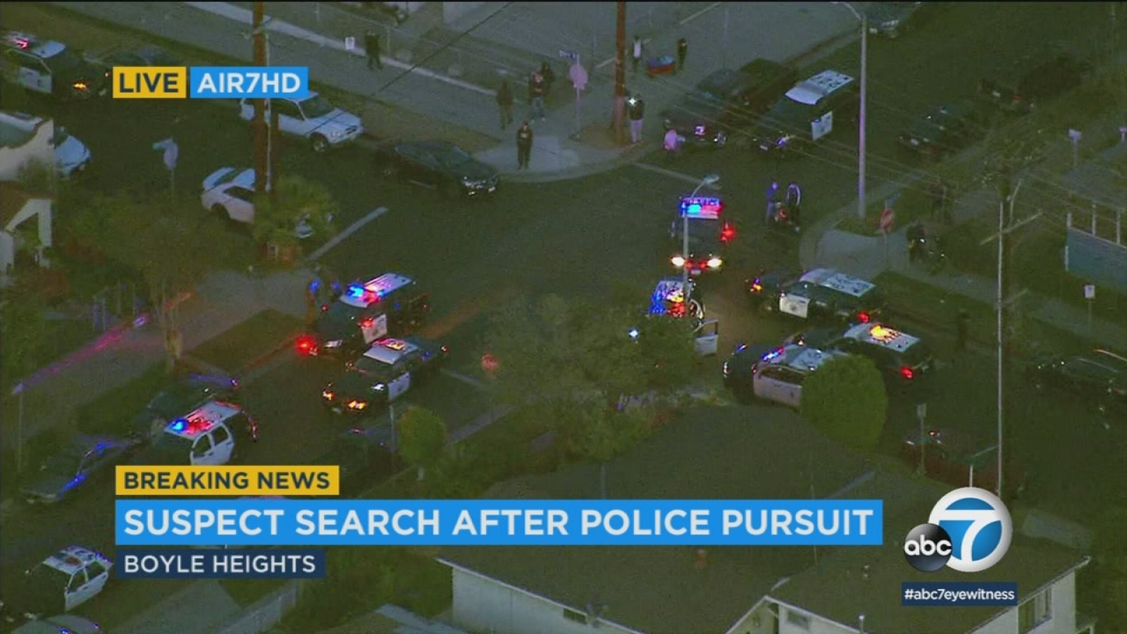 Chase suspect hits pedestrian in East LA area - ABC7 Los Angeles