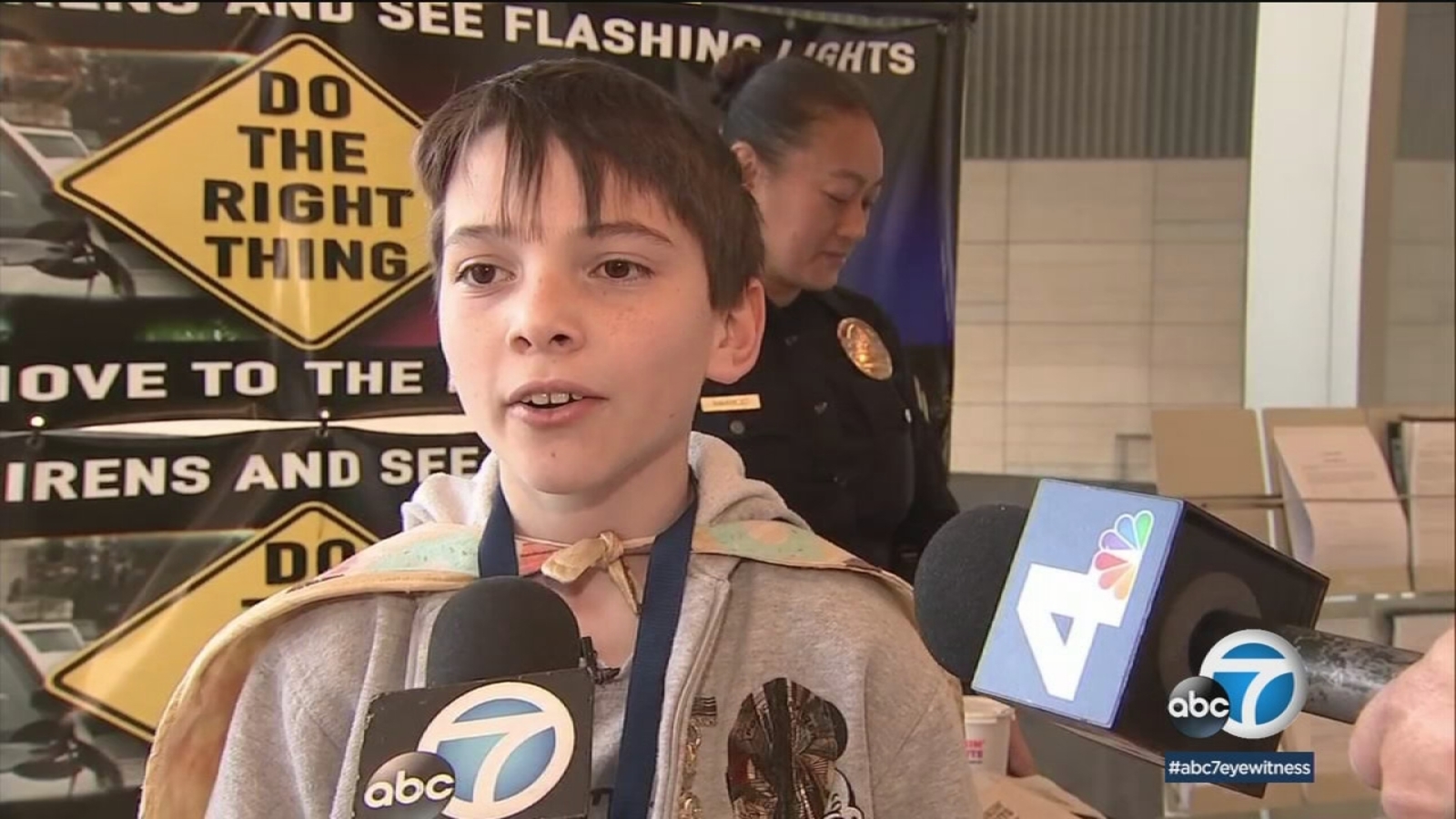 'Donut boy' comes to LA to thank police officers - ABC7 Los Angeles