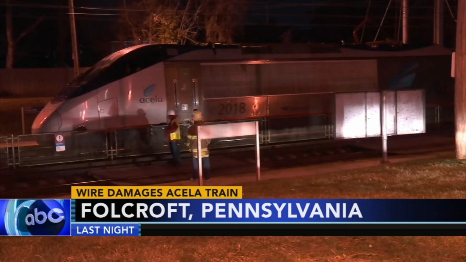 Dangling wire damages Amtrak Acela train in Folcroft, Delaware County ...