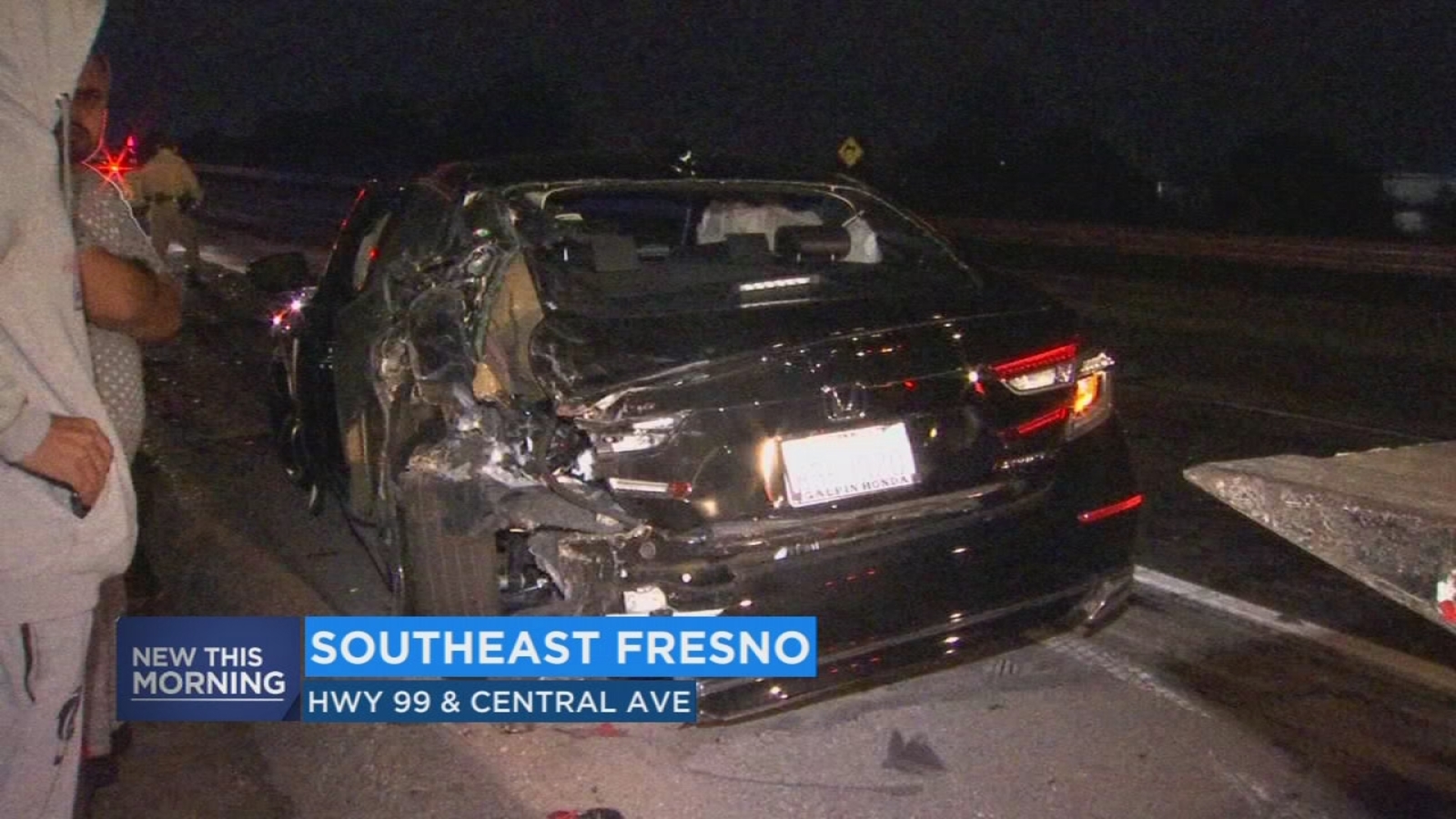 2 men left unhurt after their car was hit by semi-truck in Southeast Fresno - ABC30 Fresno
