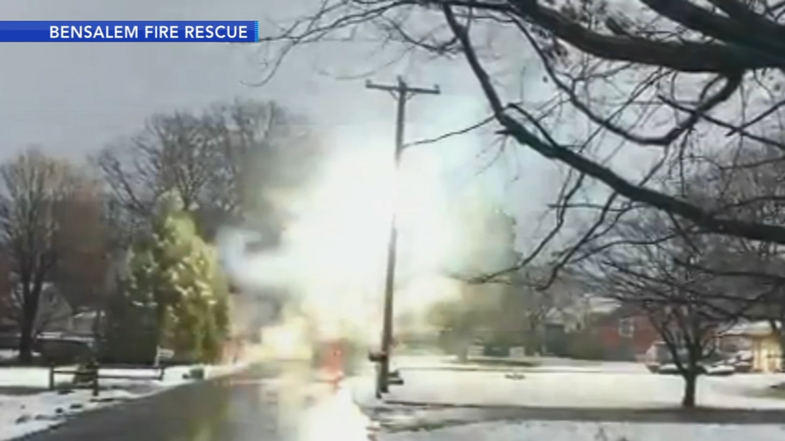 VIDEO: Downed power lines spark in Bensalem, Bucks County - 6abc ...