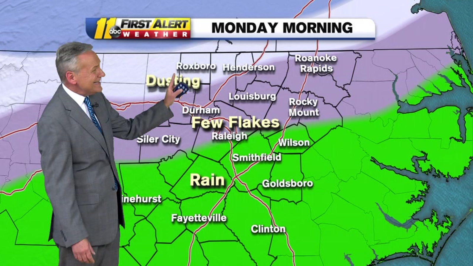 First Alert Mode: Might wake up to some snow Monday - ABC11 Raleigh-Durham