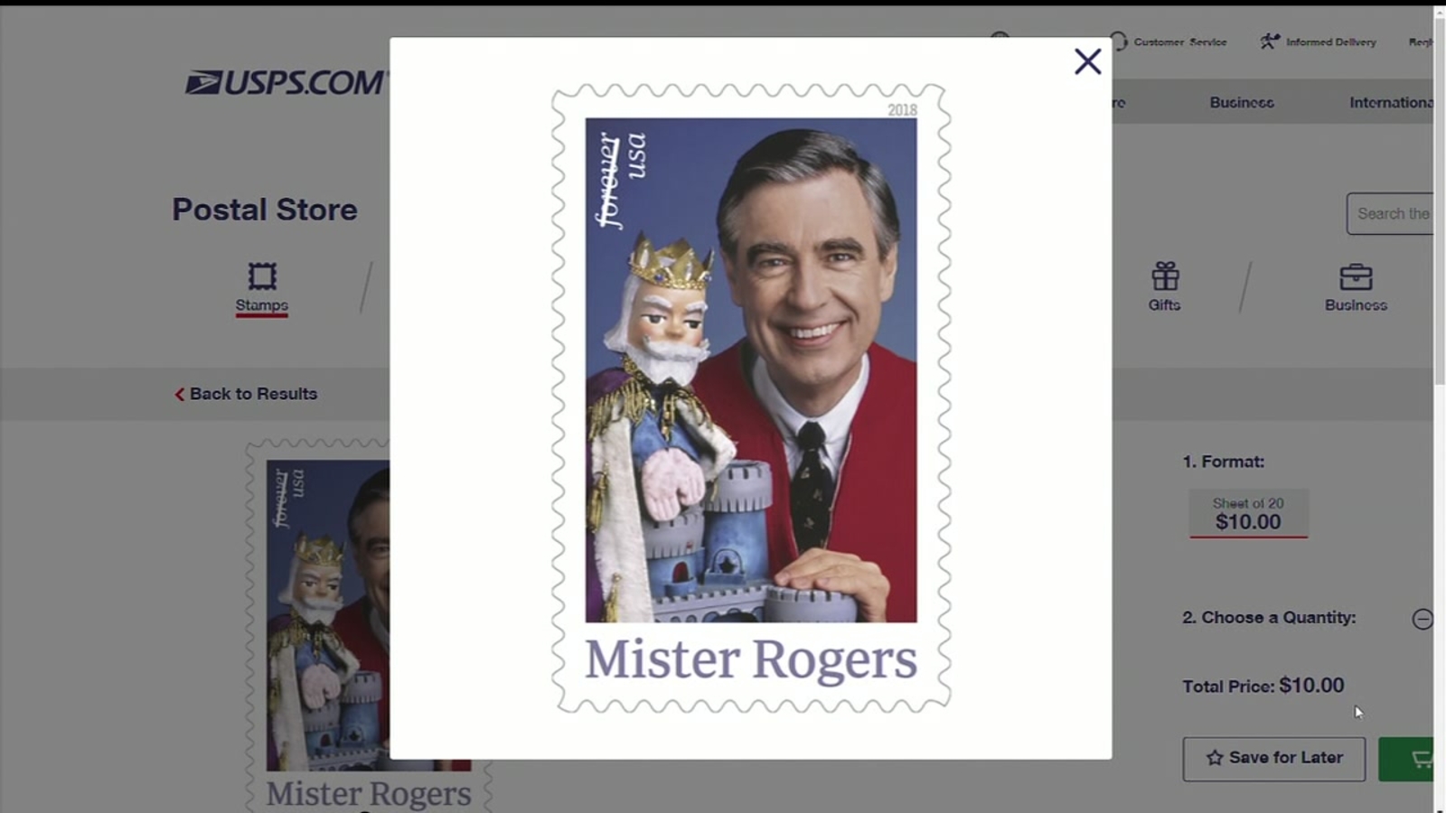 US Postal Service to unveil Mister Rogers postage stamp Friday - ABC13 ...