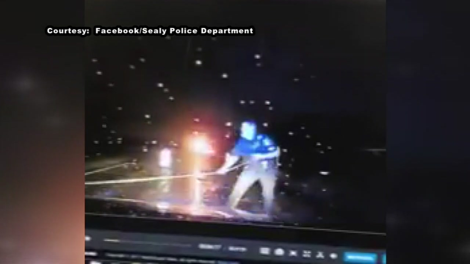 Caught on camera: Police officer falls, still stops chase in Sealy ...