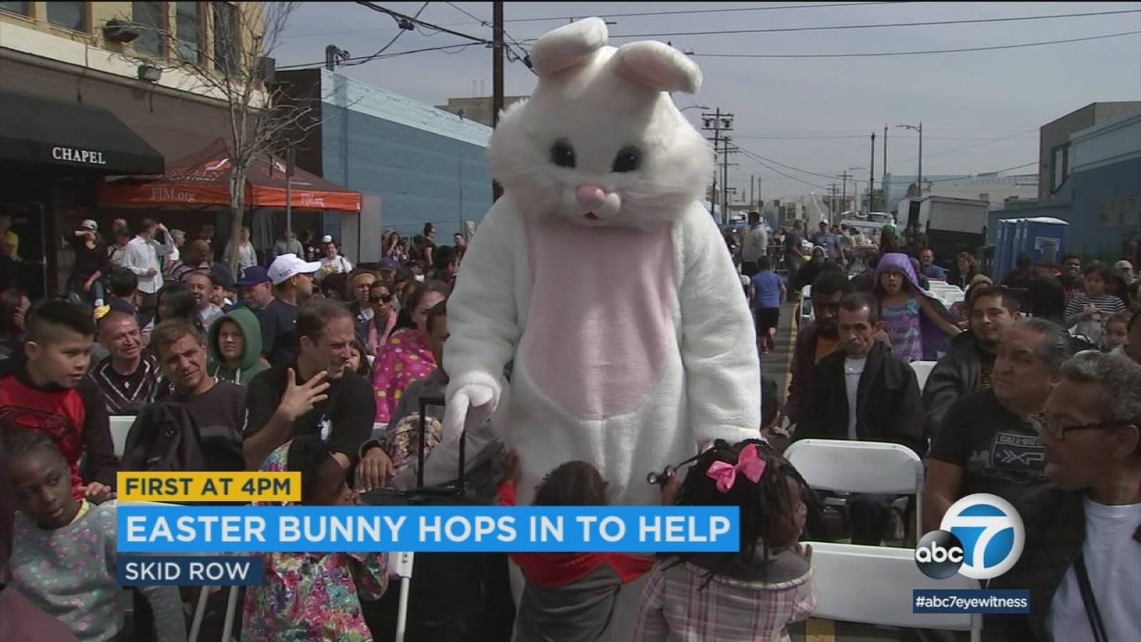 Families in need get visit from Easter Bunny in downtown LA - ABC7 Los ...