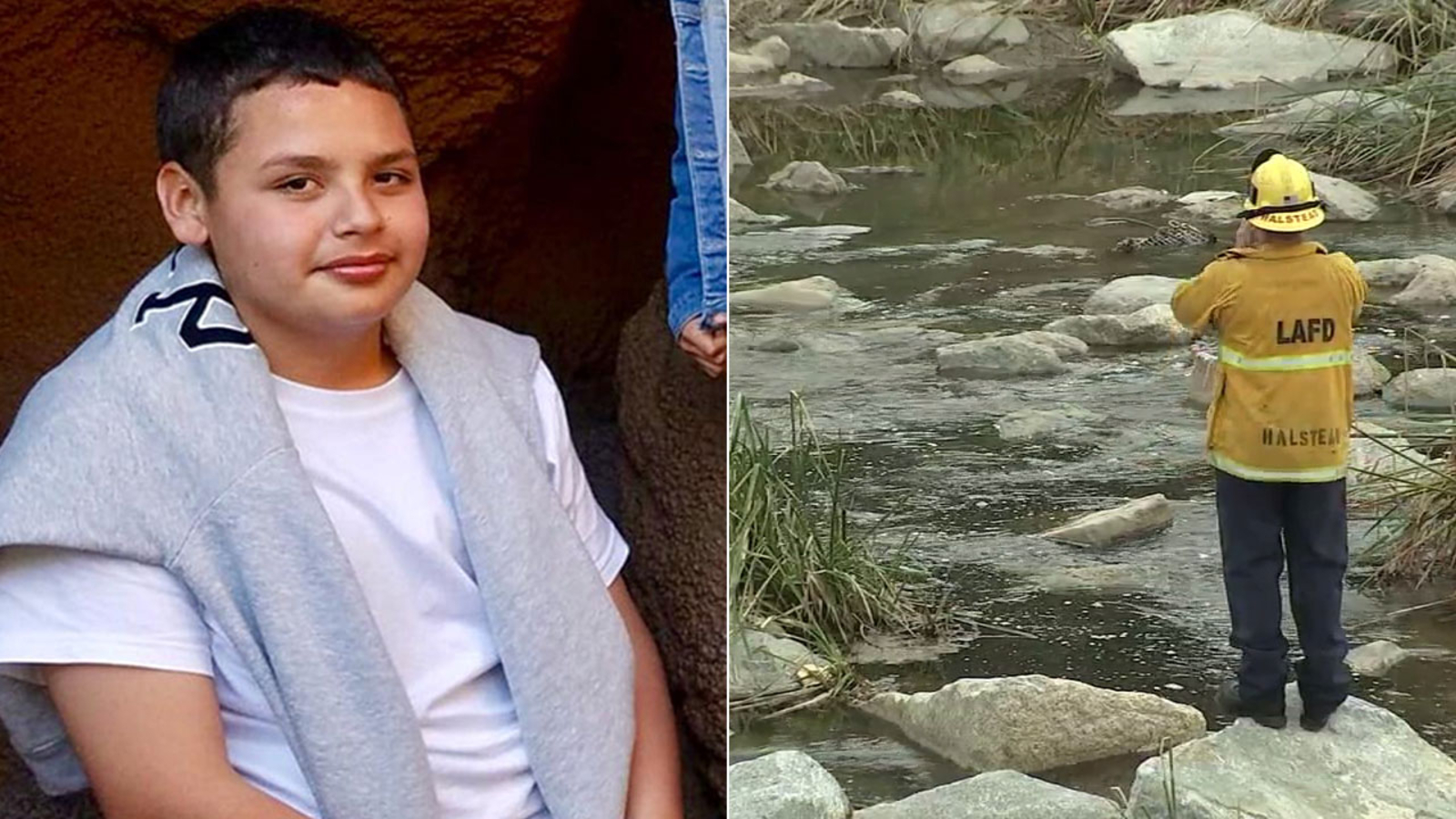 Missing boy, 13, found 'alive and talking' hours after falling into ...