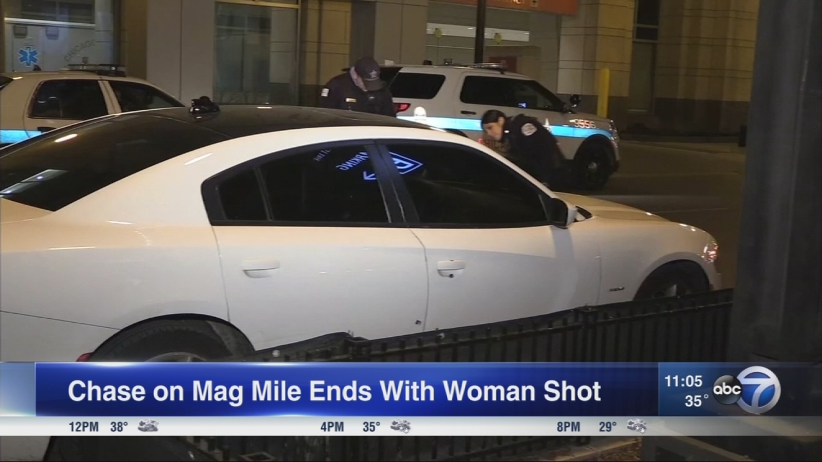 Woman inside car wounded in Mag Mile shooting - ABC7 Chicago
