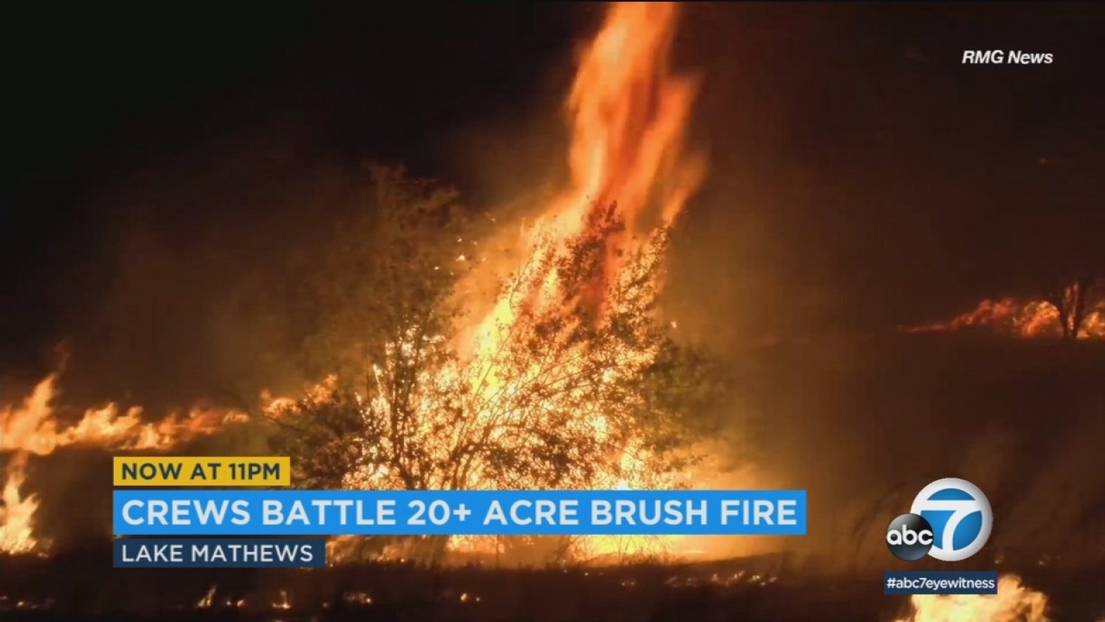 Fire burns 20 acres in Lake Mathews - ABC7 Los Angeles