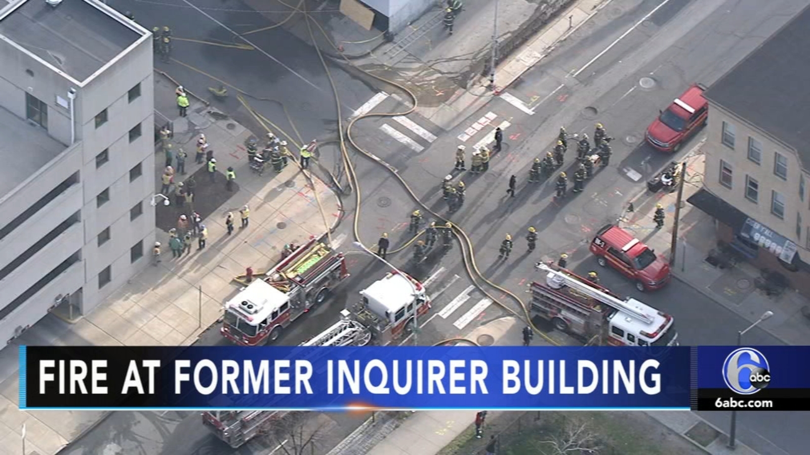 Fire at old Philadelphia Inquirer building for 2nd day in a row - 6abc ...