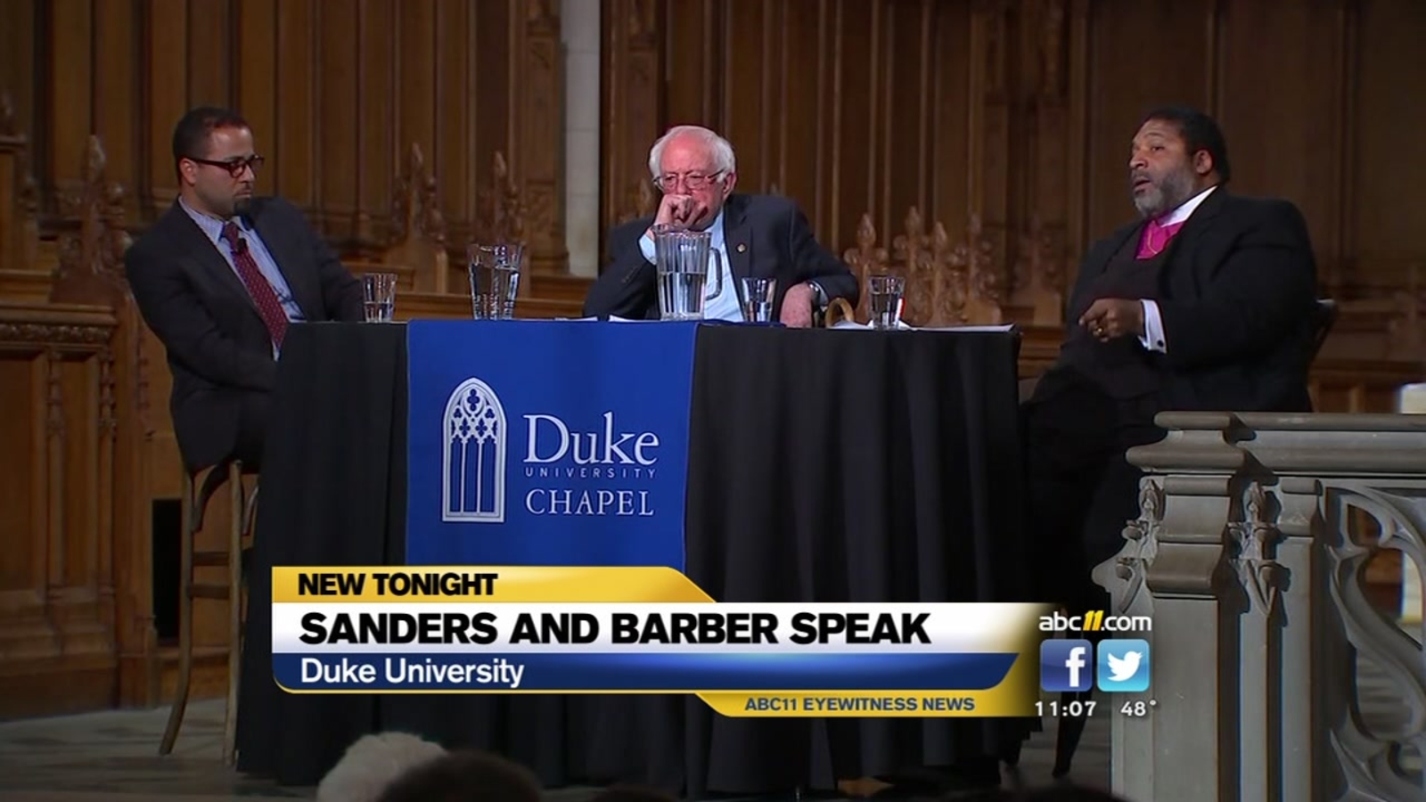 Sen. Sanders, Rev. Barber talk social issues at Duke - ABC11 Raleigh-Durham