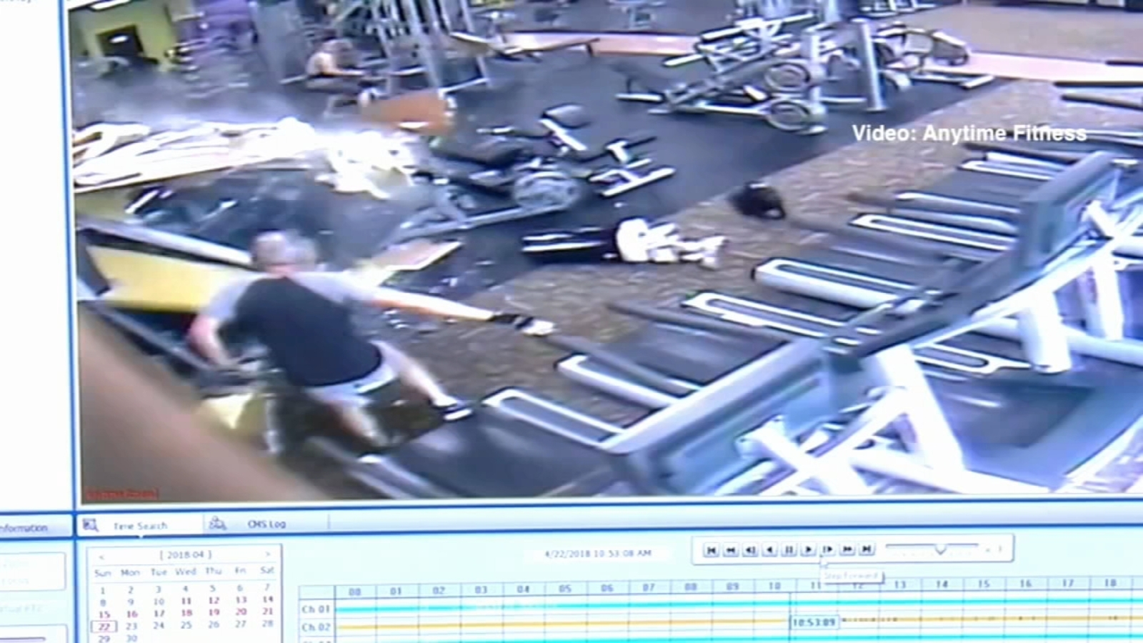 Tesla crashes into gym, nearly hits man stepping off treadmill near ...