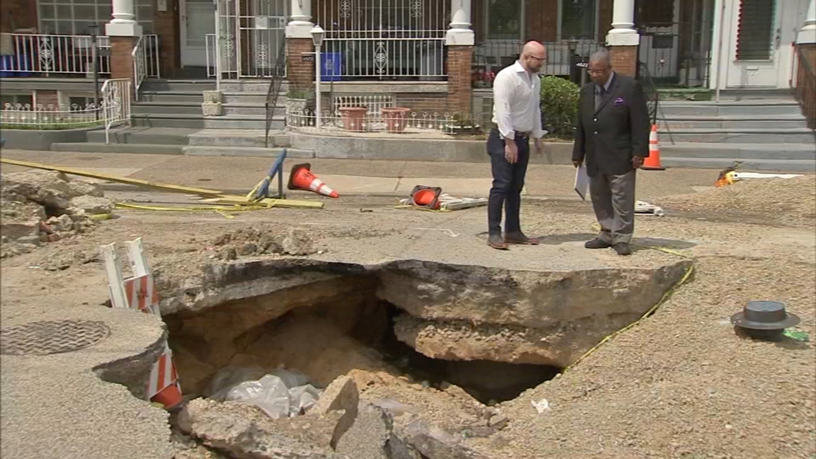 Pothole becomes crater in West Philadelphia street - 6abc Philadelphia