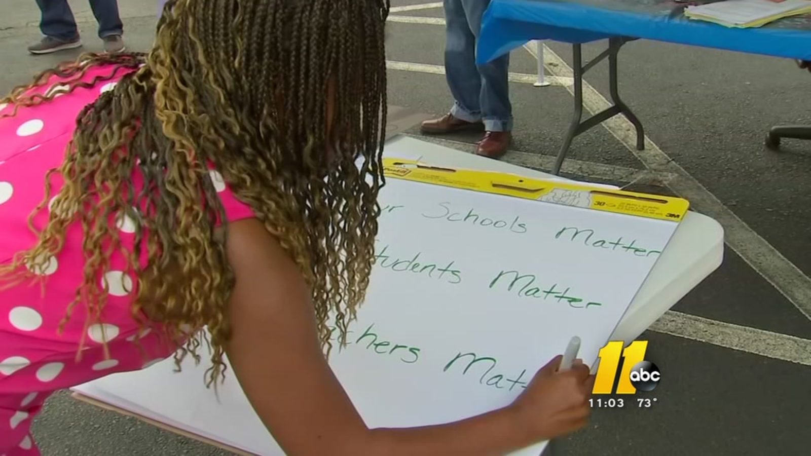 Parents, kids pledge support for teachers marching in Raleigh - ABC11 ...