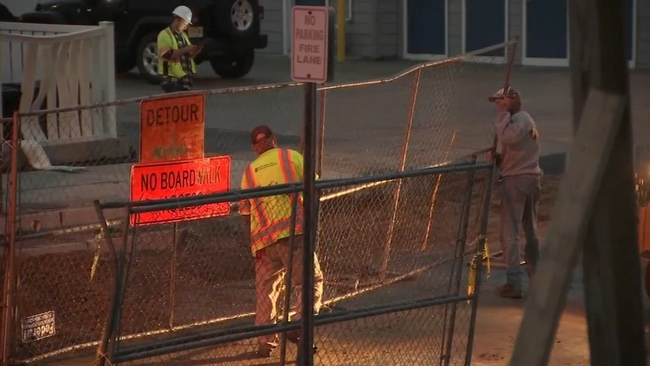VIDEO: Flames erupt after gas line break in North Wildwood - 6abc ...