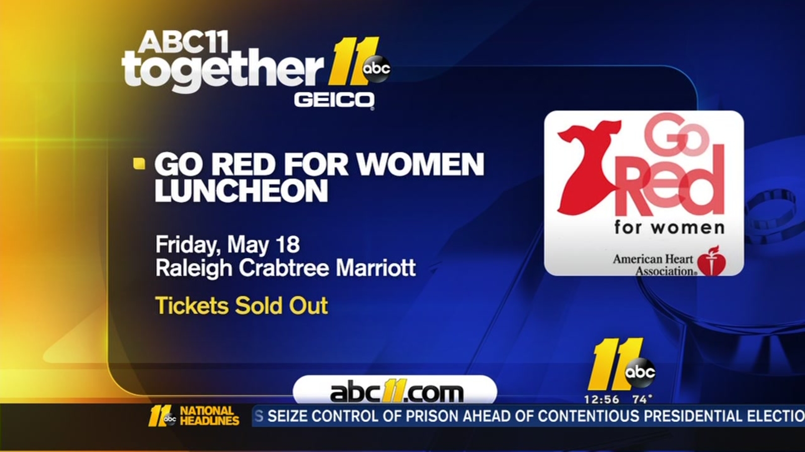 Go Red for Women Luncheon, Friday May 18 - ABC11 Raleigh-Durham
