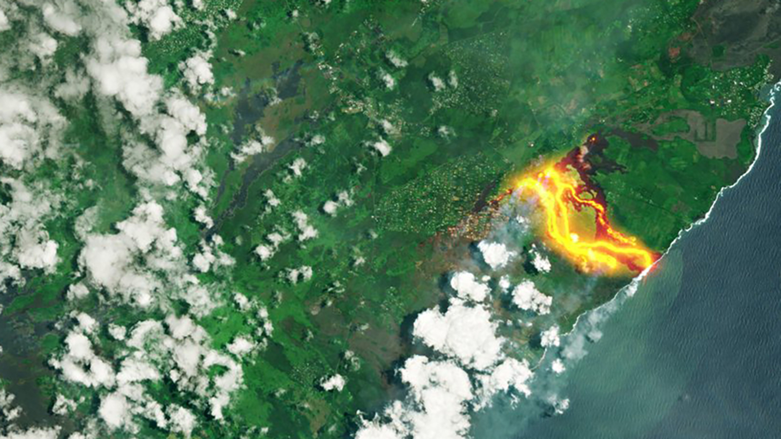 Kilauea Volcanos Sprawling Lava Flows Visible From Space In New Nasa