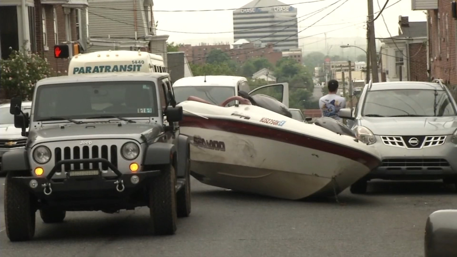 Boat flies off trailer during crash in Wilmington, Delaware - 6abc ...