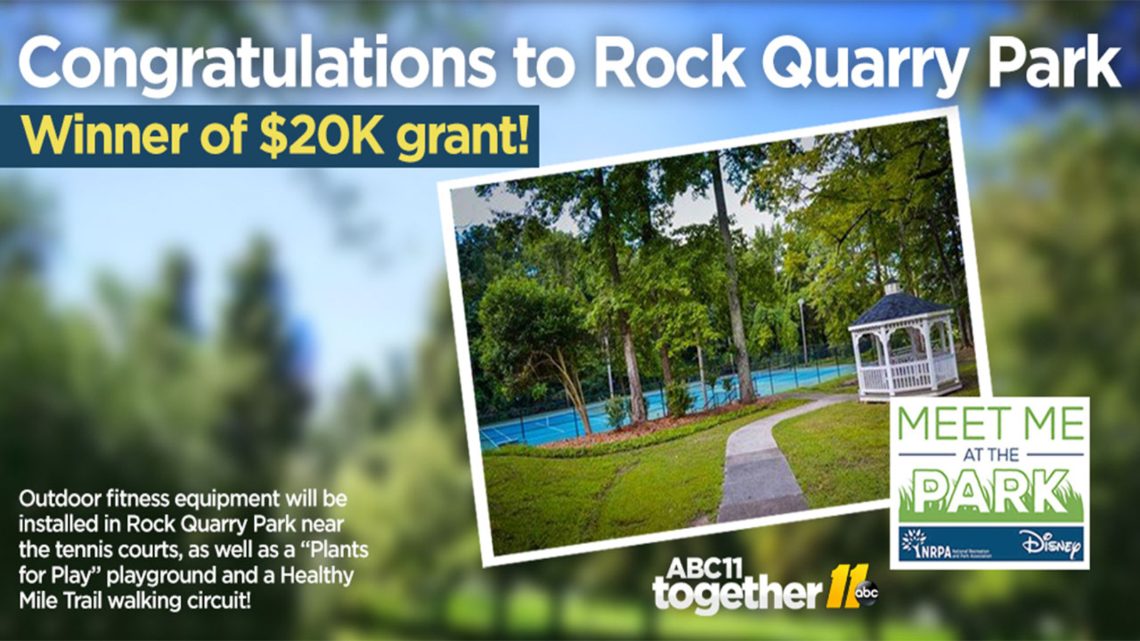 Rock Quarry Park wins $20,000 grant - ABC11 Raleigh-Durham