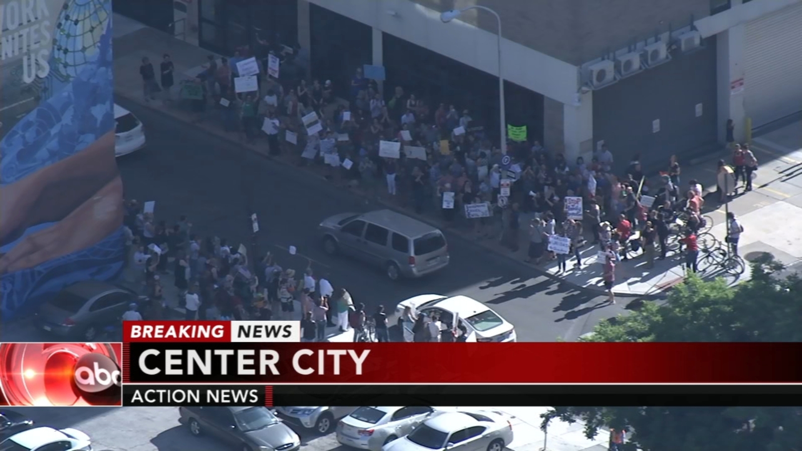 Immigration policy protest outside Philadelphia ICE office in Center ...