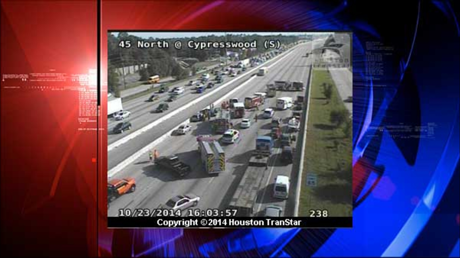 All SB lanes of North Freeway at Cypresswood closed due to wreck - ABC13 Houston