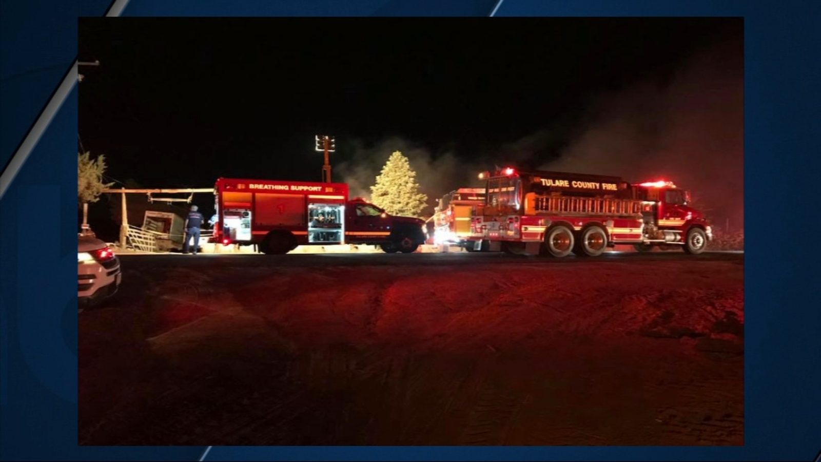 Home destroyed by early morning blaze in Tulare County - ABC30 Fresno